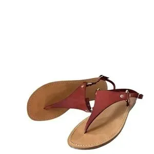 GAP | Shoes | Gap All Leather Tong Flat Slingback Sandals Colour Deep ...